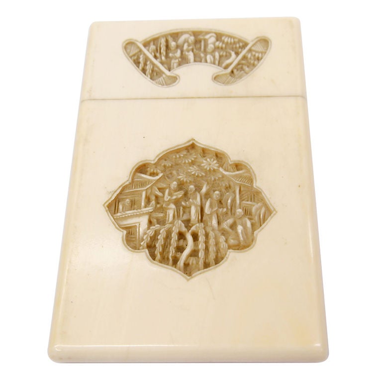 Carved Ivory Card Case from China at 1stDibs