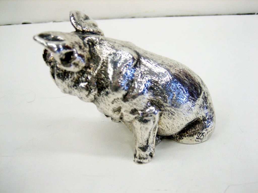 Novelty Sterling Silver Pig at 1stDibs