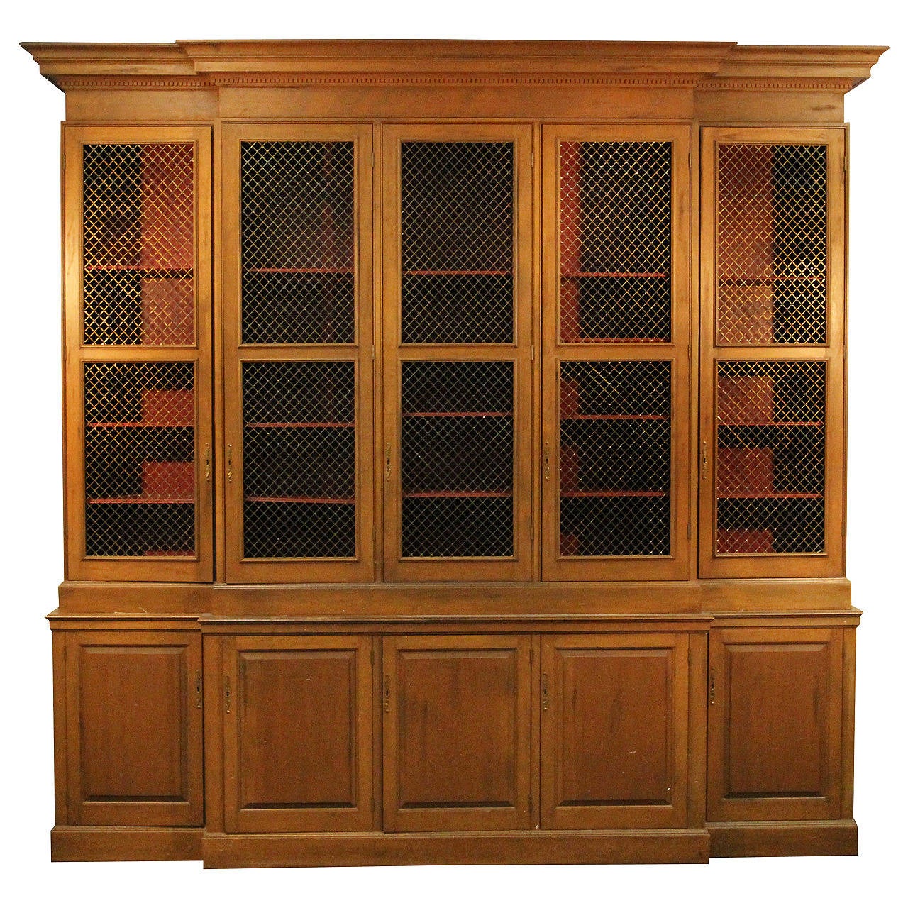 Large Breakfront Library Bookcase at 1stDibs