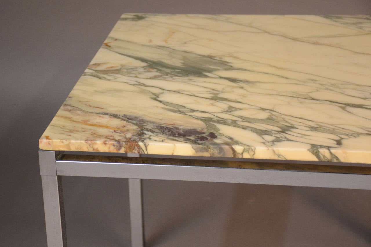 Chrome and Marble End Table For Sale at 1stDibs