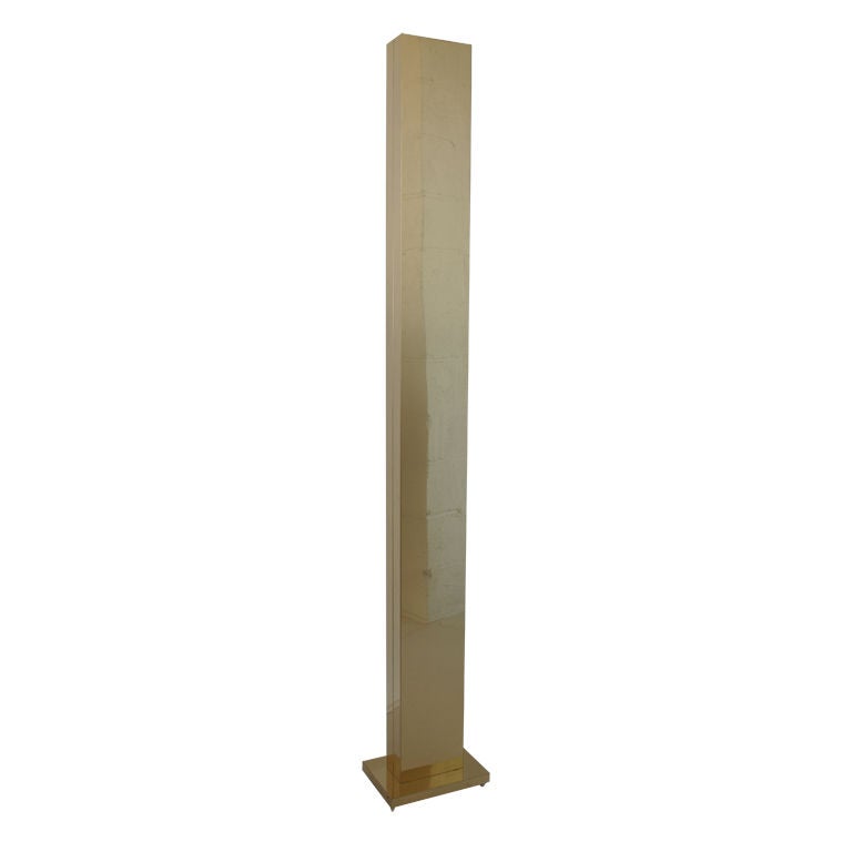 Brass Column Torchiere by Casella, circa 1980s at 1stDibs
