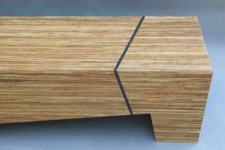 Zebra Wood Bench at 1stDibs