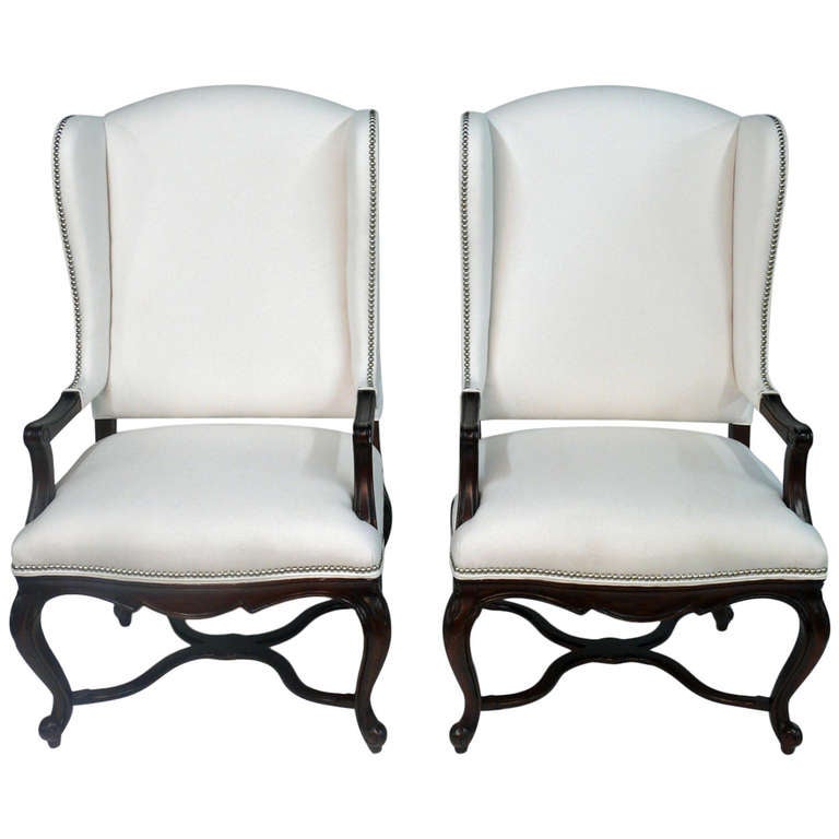 Pair of Wingback Host Chairs For Sale at 1stDibs
