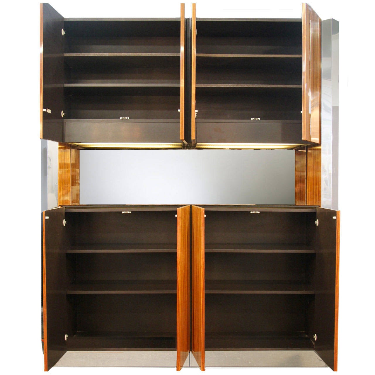 Leon Rosen for Pace Illuminated Double Bar Breakfront Cabinet with ...