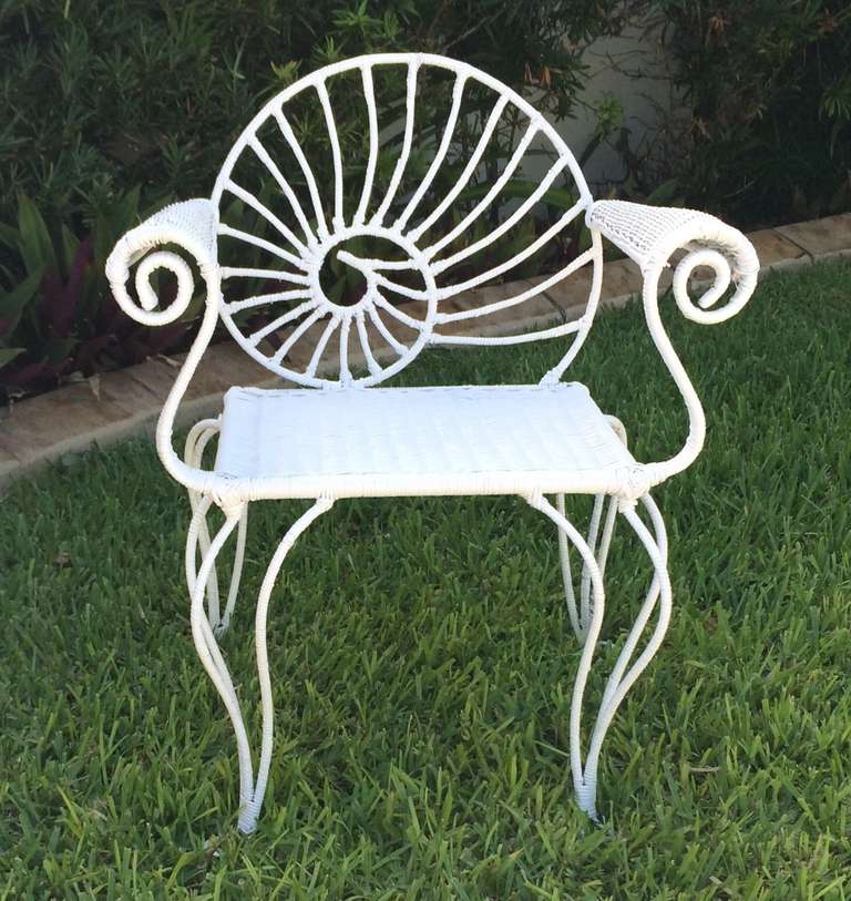 Snail Form Wicker Chair For Sale at 1stDibs