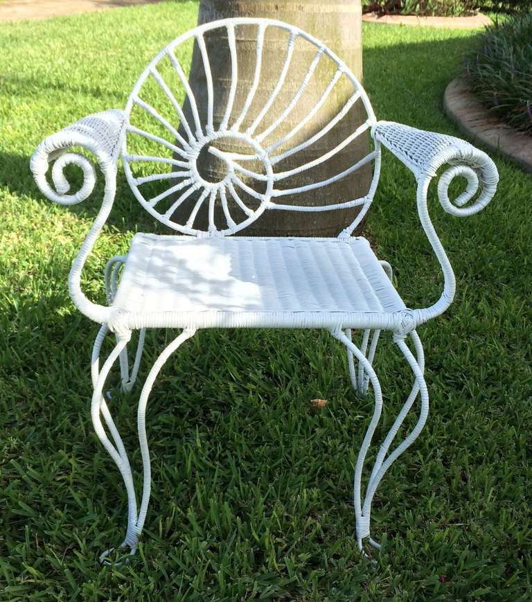 Snail Form Wicker Chair For Sale at 1stDibs