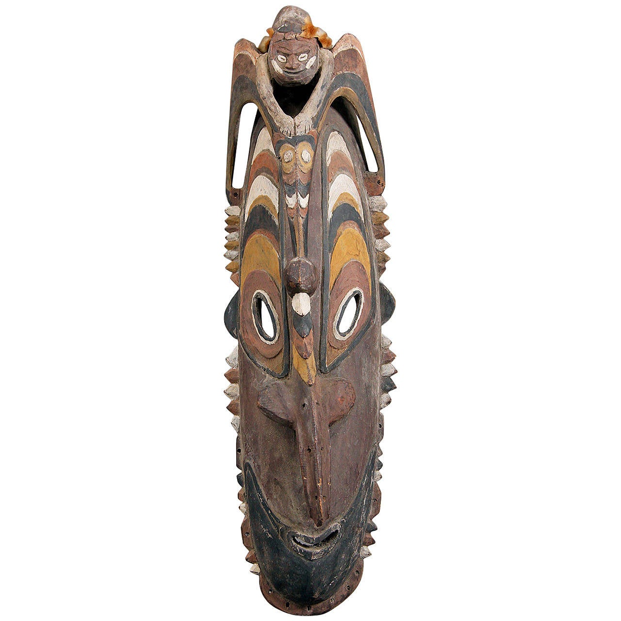 A Decorative Large Sepik River Ancestral Spirit Mask/ Papua New Guinea ...