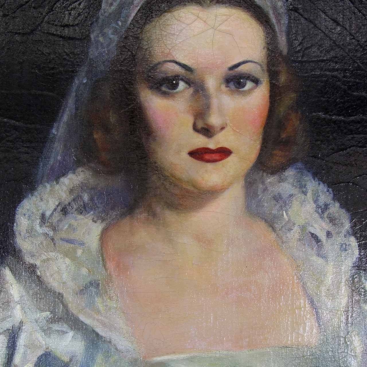 Large Society Portrait of a Bride by R. Allen Hermes For Sale at ...