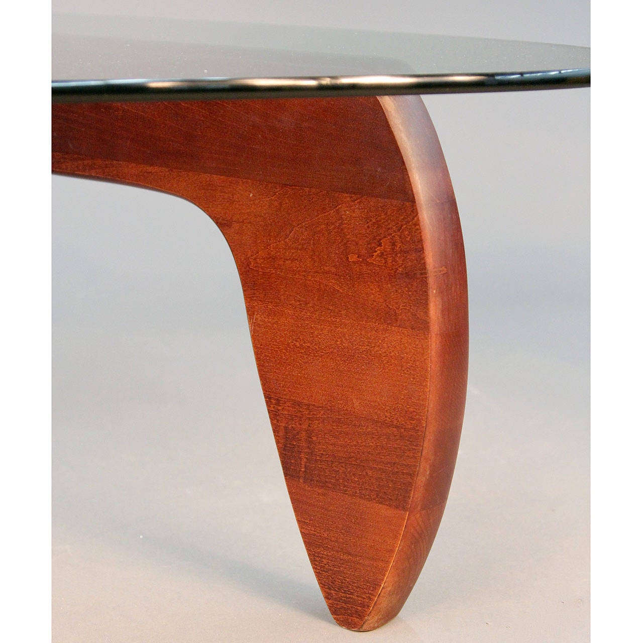 Noguchi Style Coffee Table with Glass Top at 1stDibs