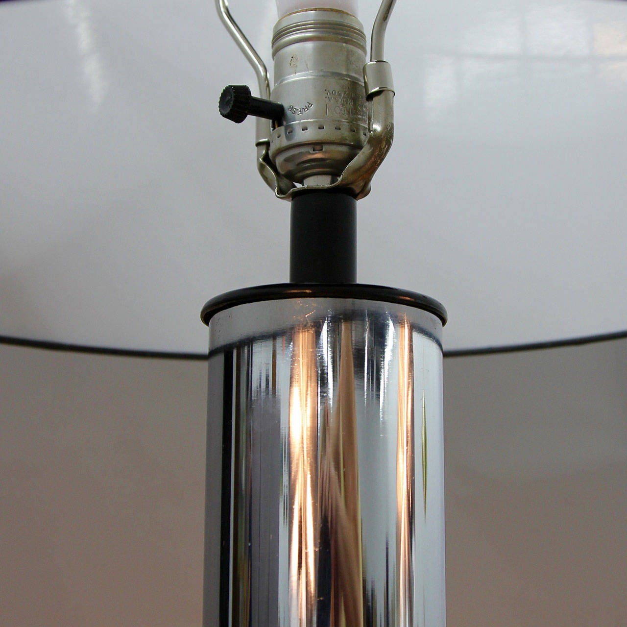 Pair of Mid-Century Chrome “Lipstick Tube” Column Lamps at 1stDibs