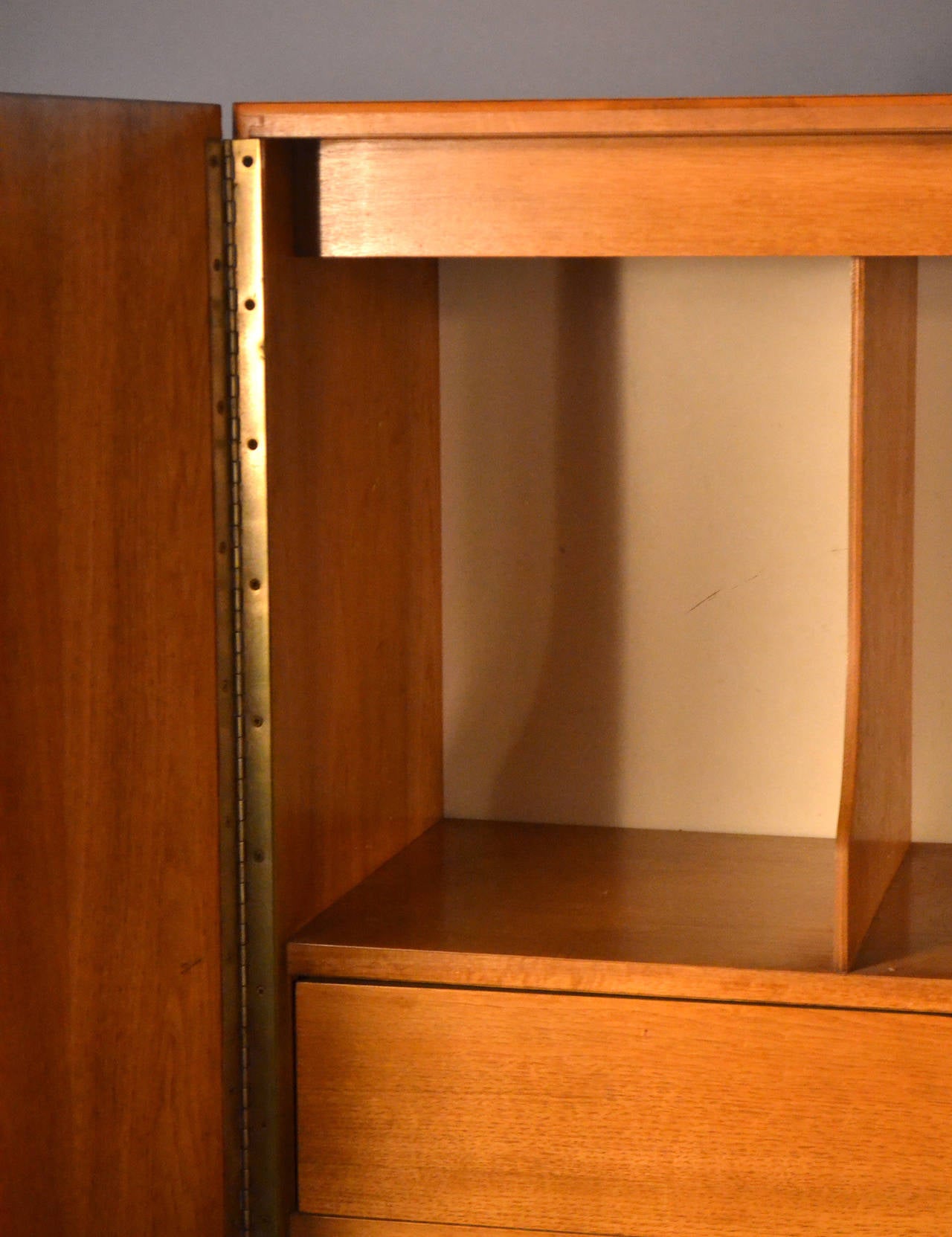 Burled Wood Wardrobe or Mans Chest by Lane with Drawers at 1stDibs