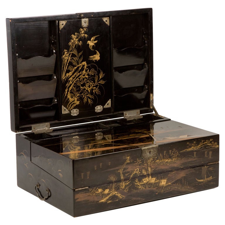 Japanese lacquer writing box at 1stDibs