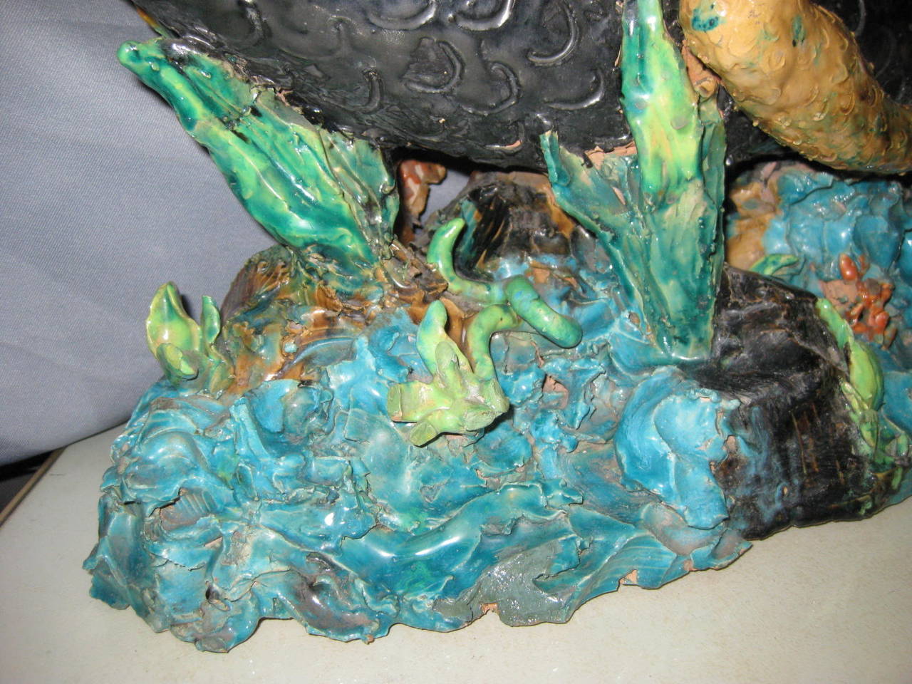 French "Piece Unique" Ceramic Sculpture of a Mermaid Signed, H ...