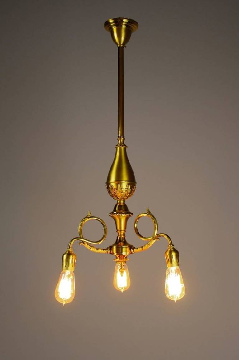 Victorian Three-Light Fixture by Vossburg of Chicago at 1stDibs