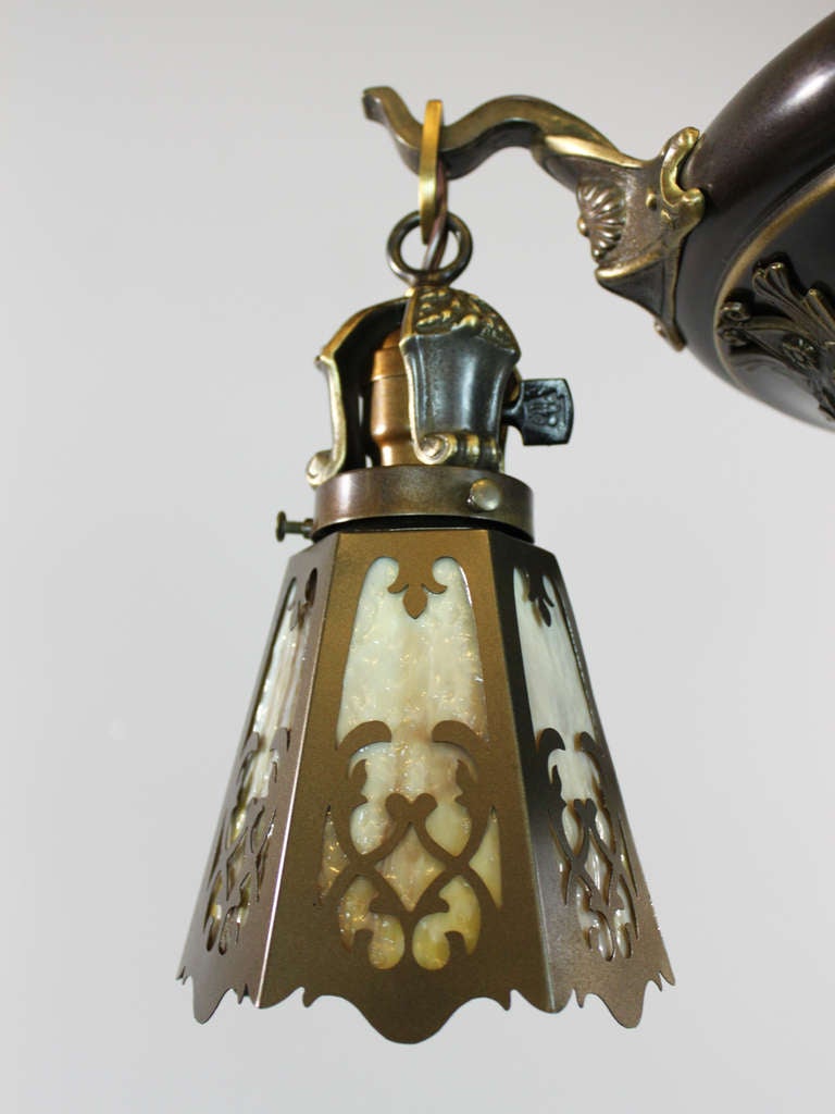 Antique Colonial Revival Pan Light Fixture (4-Light) For Sale at 1stDibs