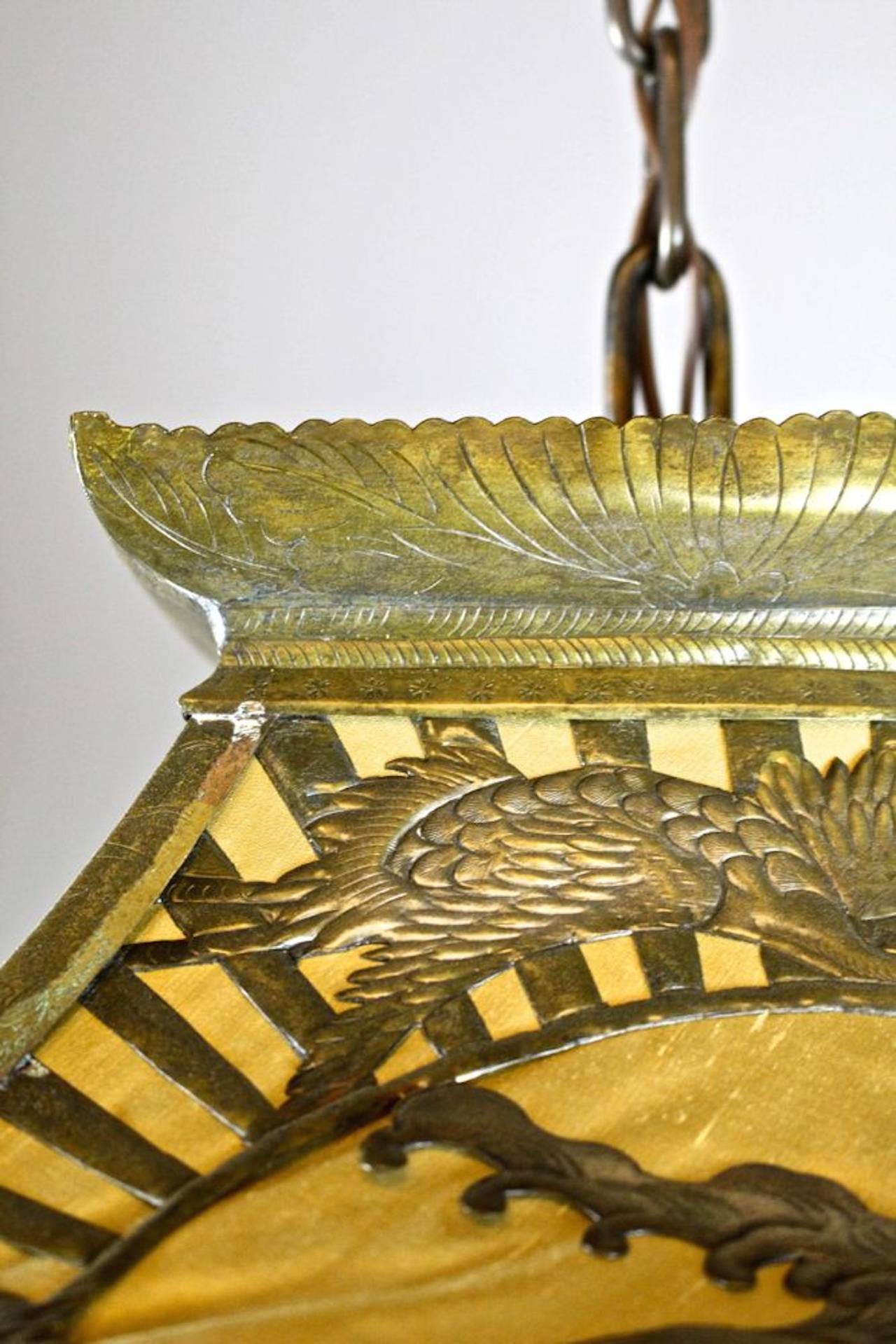 Asian Inspired Arts and Crafts Cut Out Fixture For Sale at 1stDibs