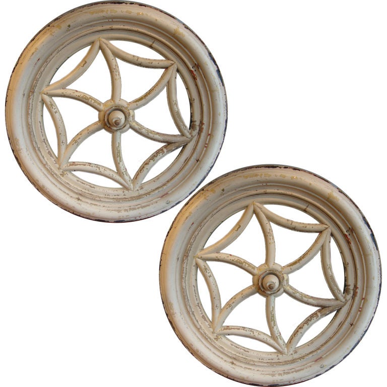 Pair of Pine Round church window frame at 1stDibs