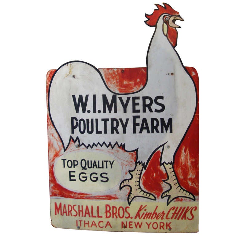 Large Format Poultry Sign at 1stdibs