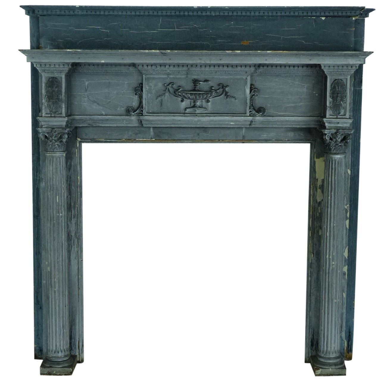19th c. Painted Wooden Mantle at 1stDibs
