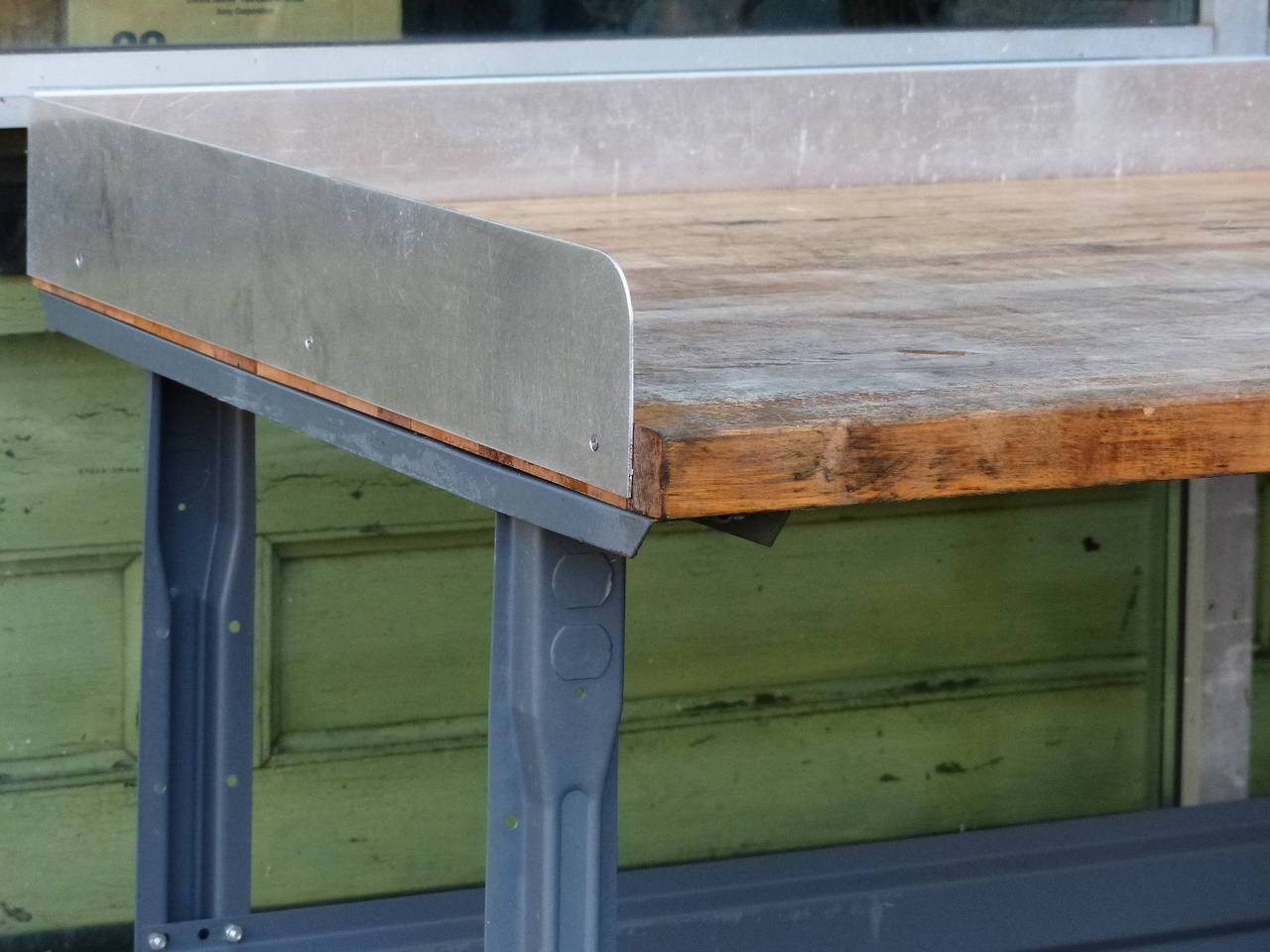 Steel Industrial Work Table at 1stDibs