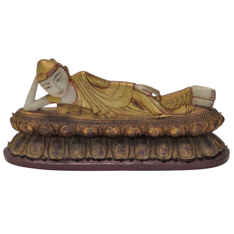 Alabaster Reclining Buddha at 1stDibs
