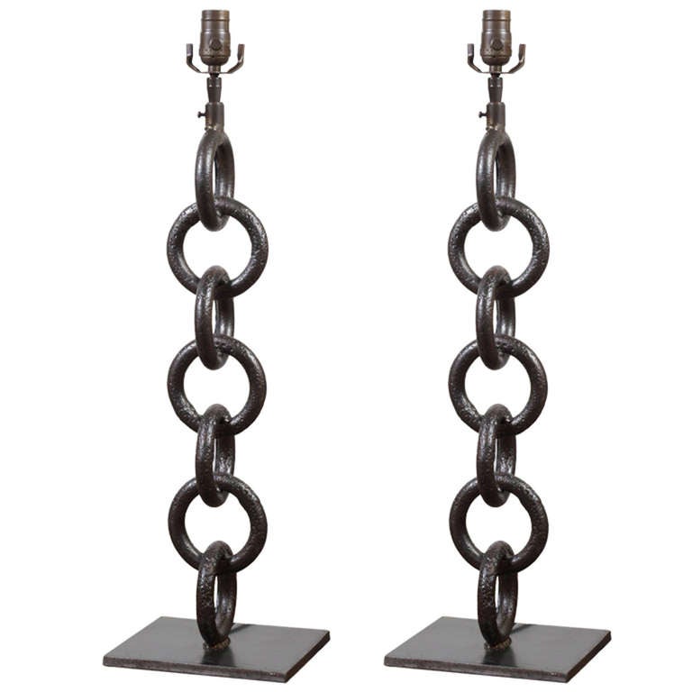 Pair of Iron Boat Chains as Lamps at 1stDibs