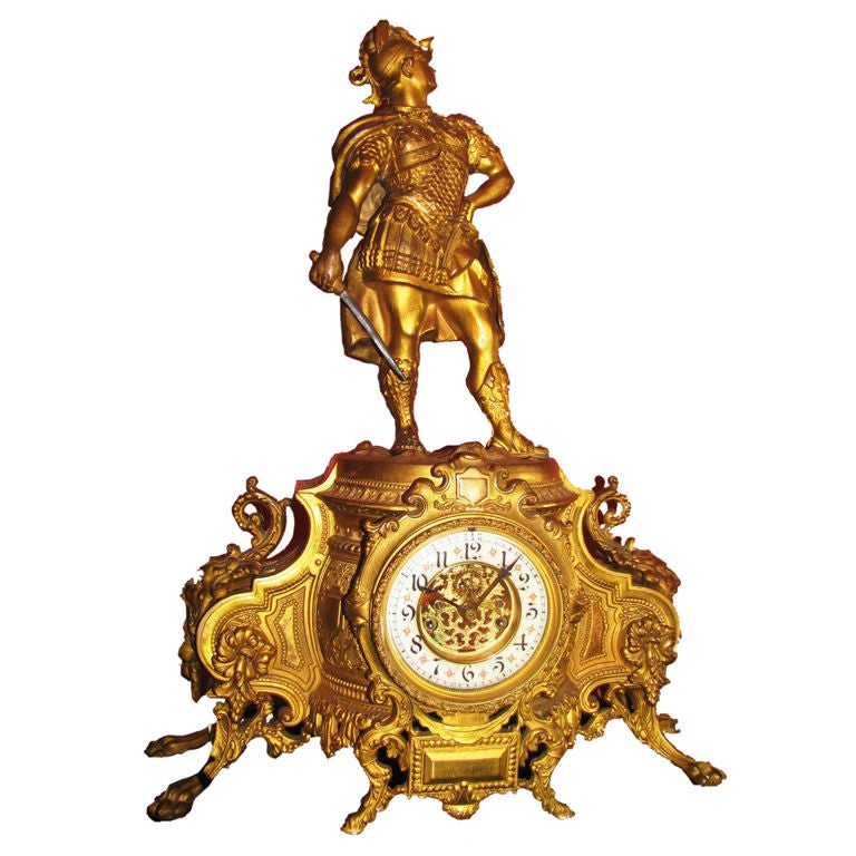 Waterbury Figural "Cavalier" Clock at 1stDibs