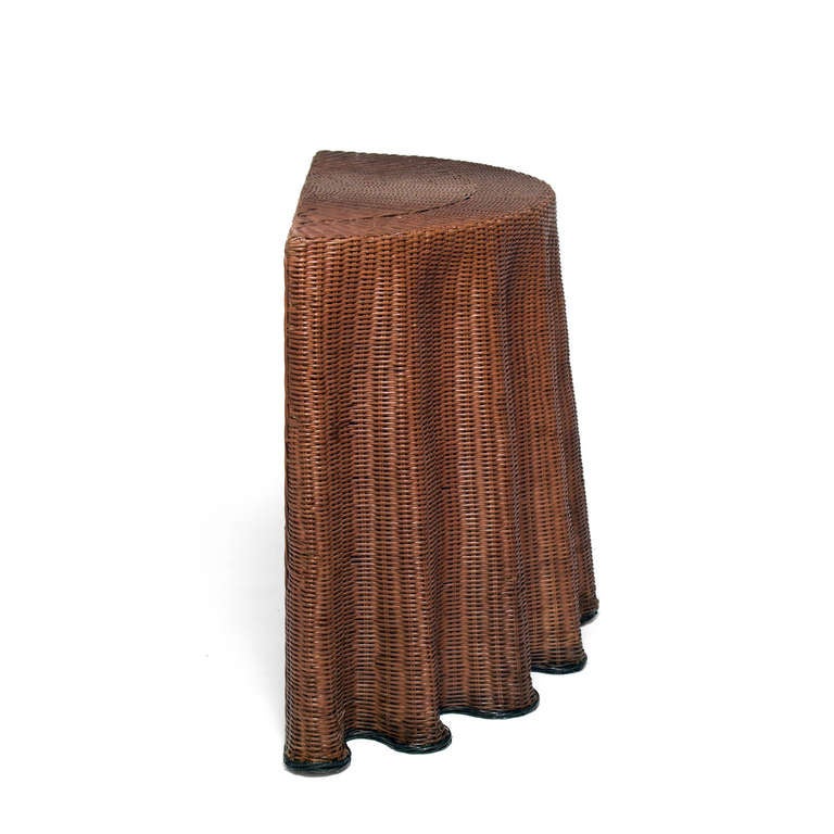 Whimsical Drape Rattan Console at 1stDibs