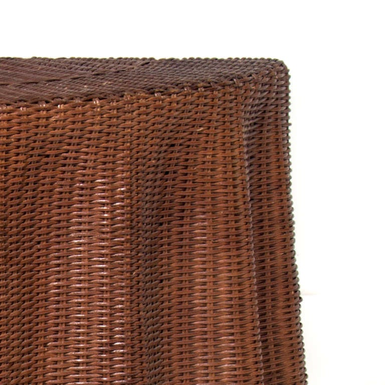 Whimsical Drape Rattan Console at 1stDibs