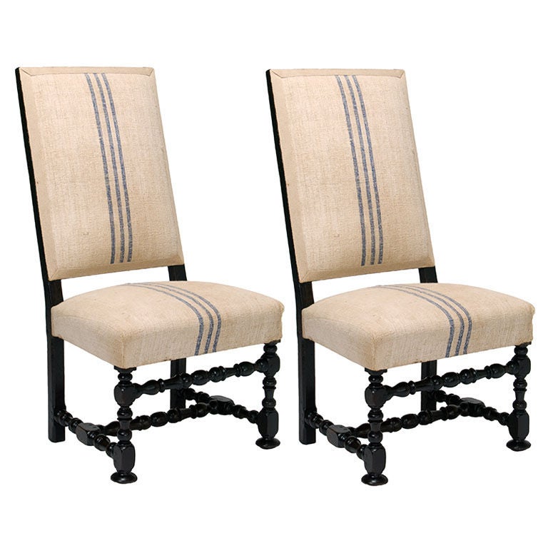 Pair of Louis XIV Side or Hall Chairs at 1stDibs