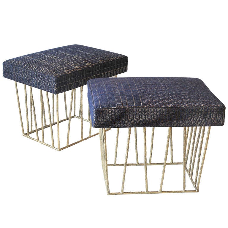 Cage Stool Pair by Anne and Vincent Corbiere For Sale at 1stDibs