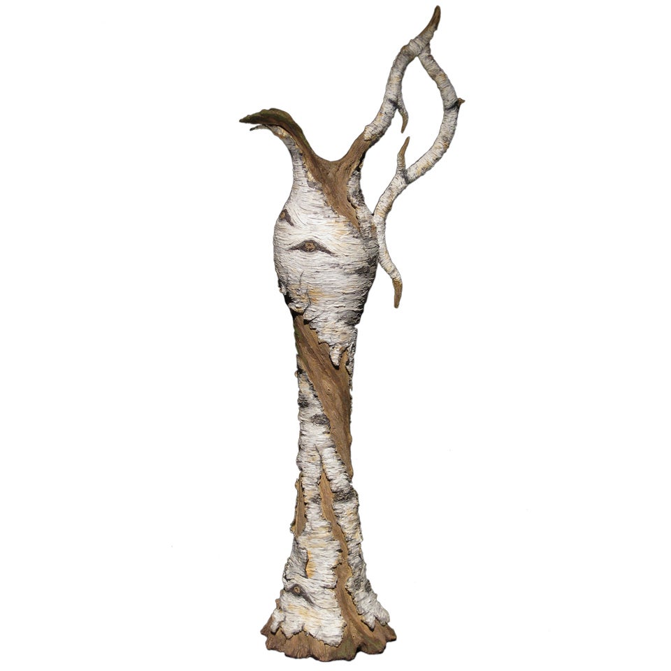 Ceramic Trompe L'oeil Elegance Birch Pitcher By Eric Serritella at 1stDibs