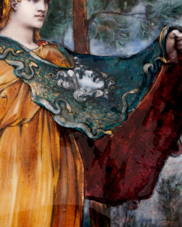 Art Nouveau Athena Enamel Plaque By Paul Victor Grandhomme For Sale at ...