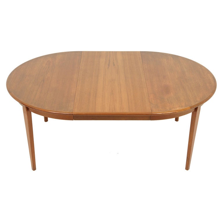 Round Teak Table With Two (2) Leaves at 1stDibs