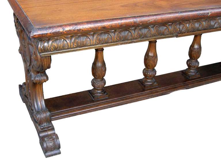 Italian Baroque Style Walnut Library Table/Desk at 1stDibs