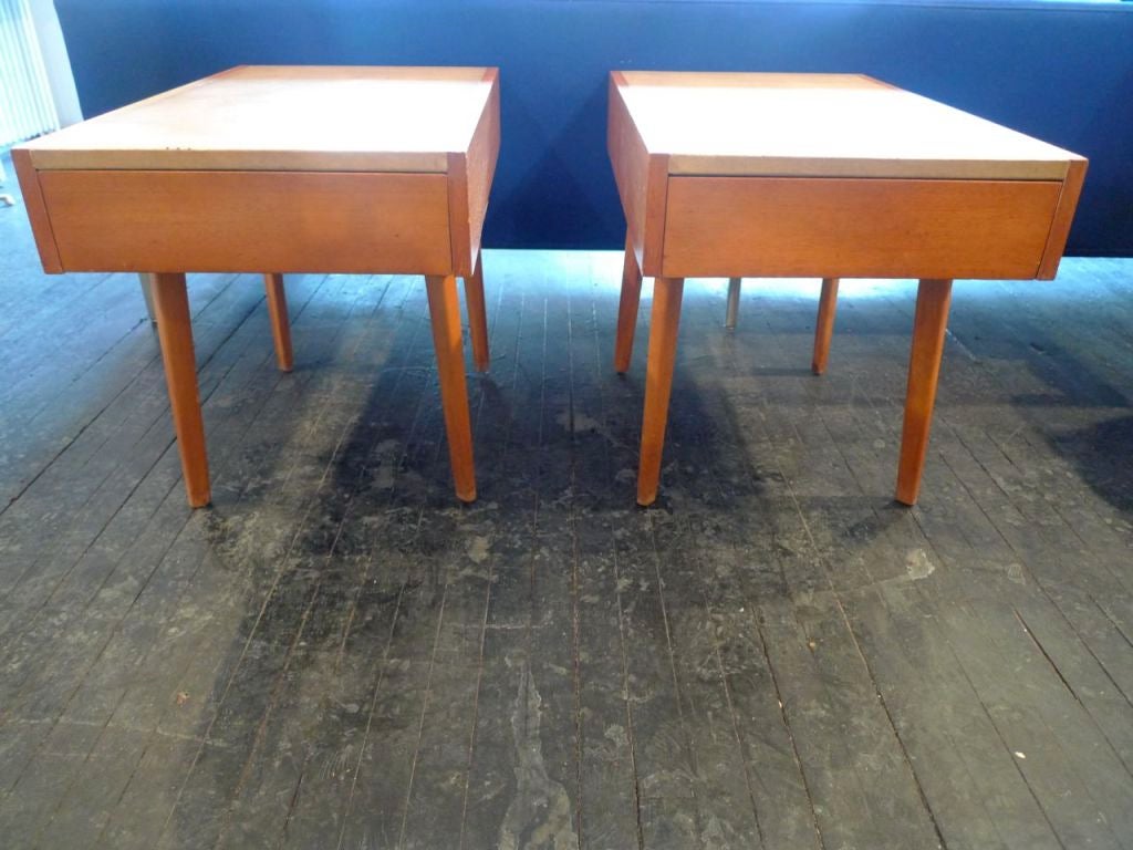 George Nelson Leather Top End Tables. Herman Miller 1948 at 1stDibs