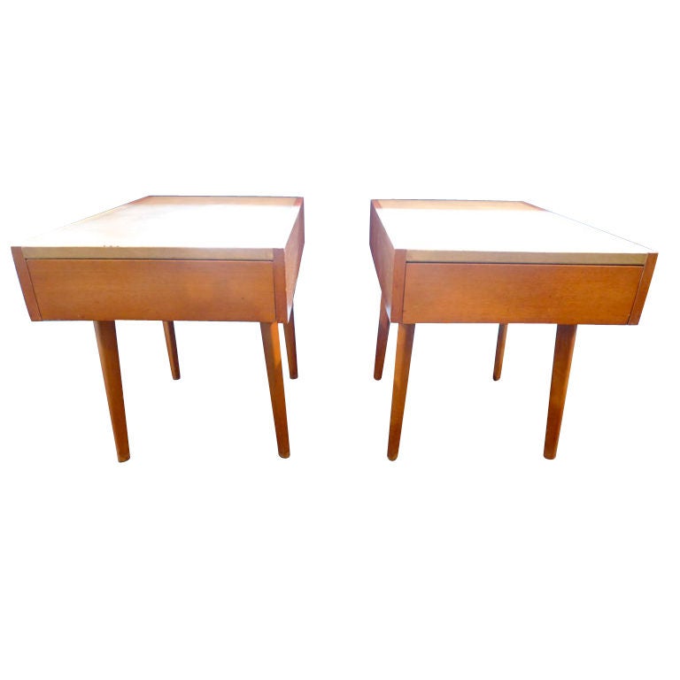 George Nelson Leather Top End Tables. Herman Miller 1948 at 1stDibs