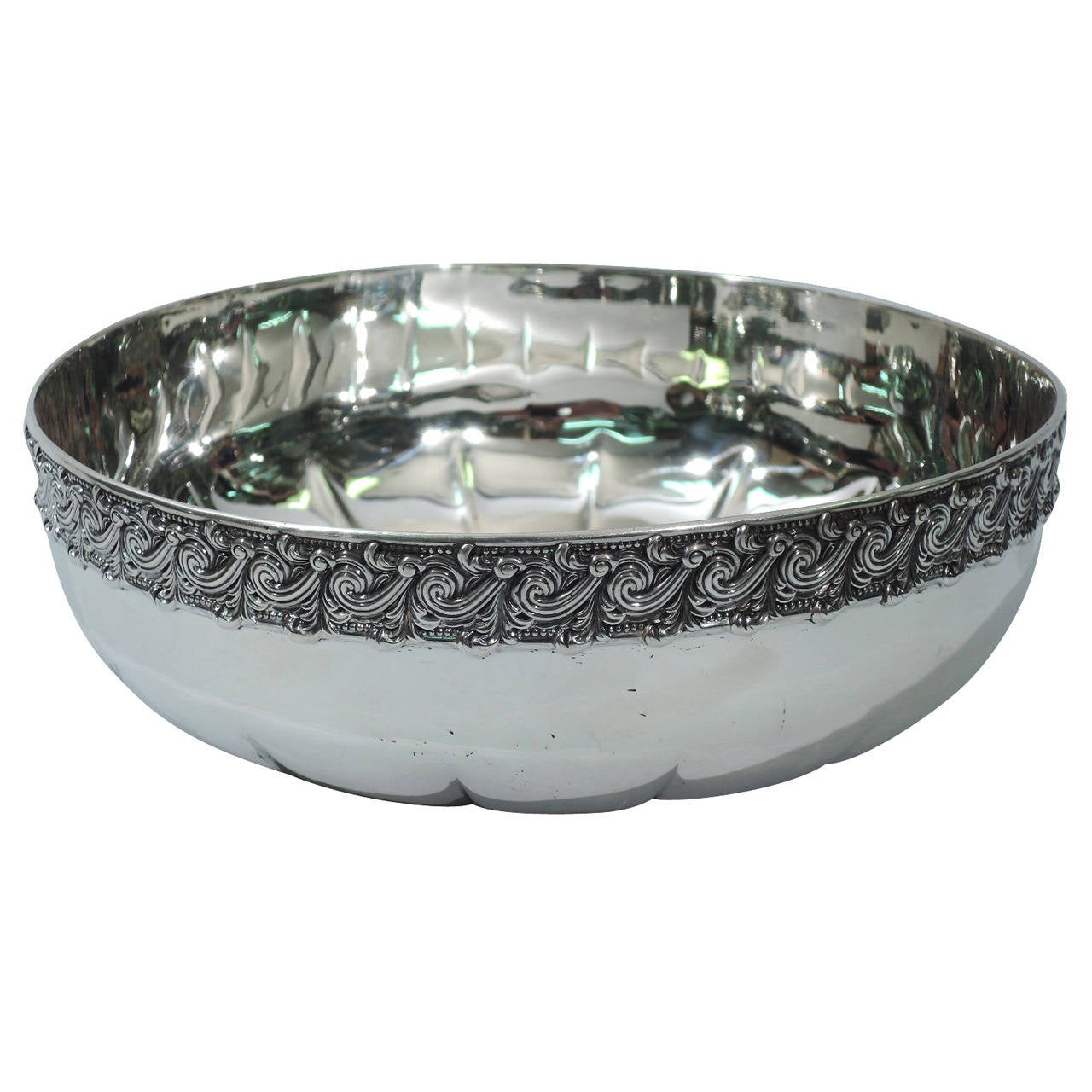 Tiffany Sterling Silver Bowl with Classical Beading and Scrolls at ...