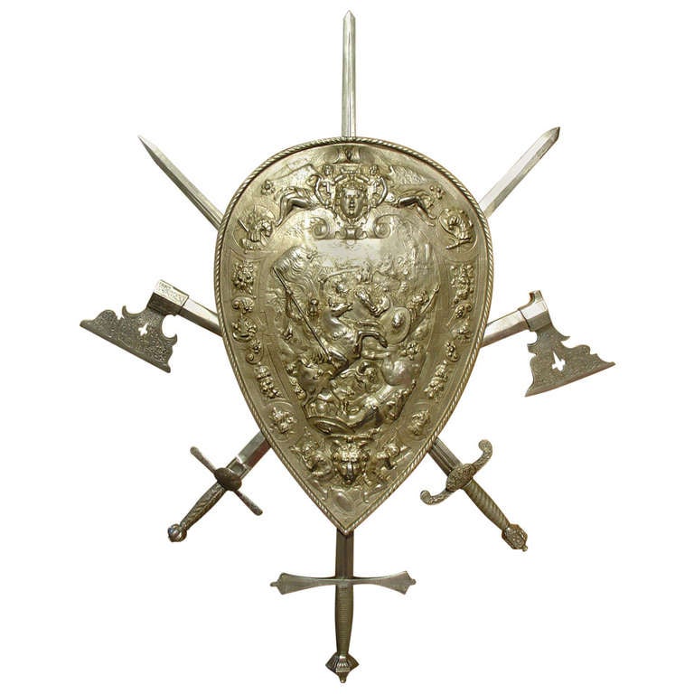 19th Century Decorative French Parade Shield at 1stDibs