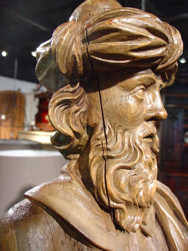 18th Century Carved Wooden Statue from France For Sale at 1stdibs