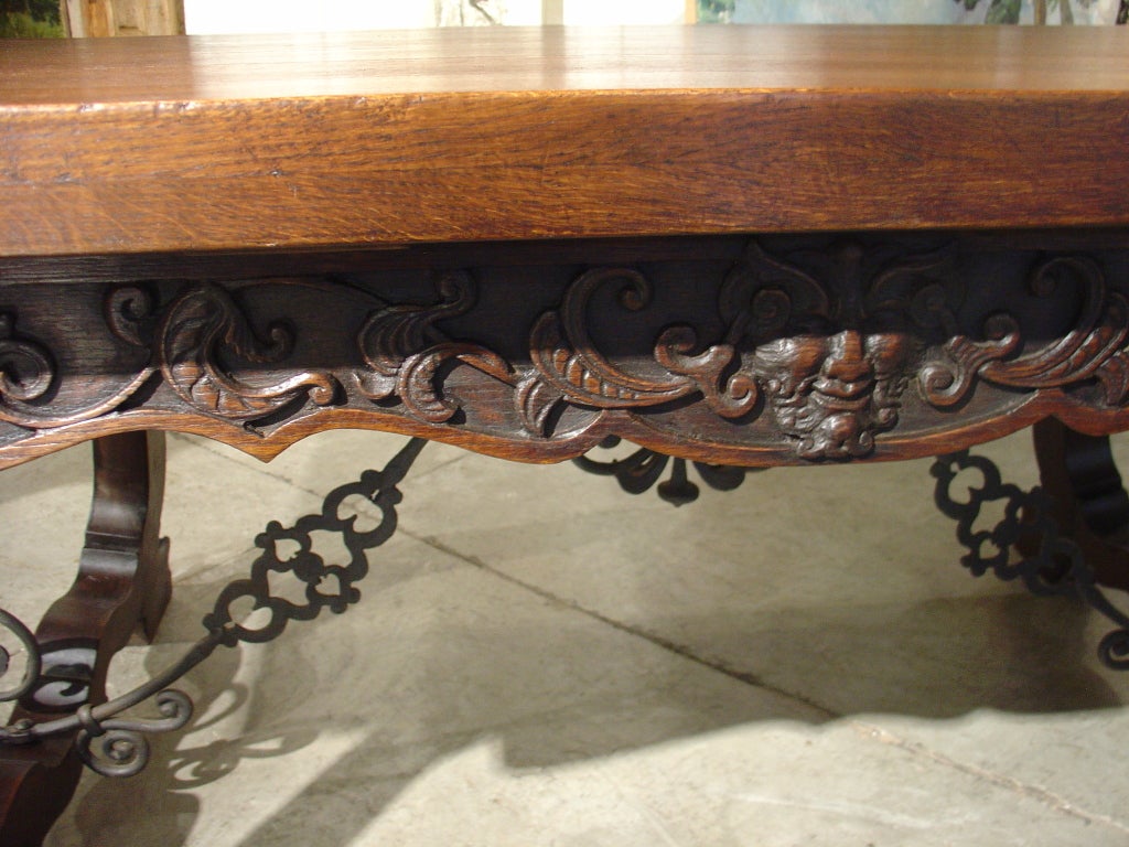 Catalan Style Draw Leaf Table from Spain of European Oak at 1stDibs