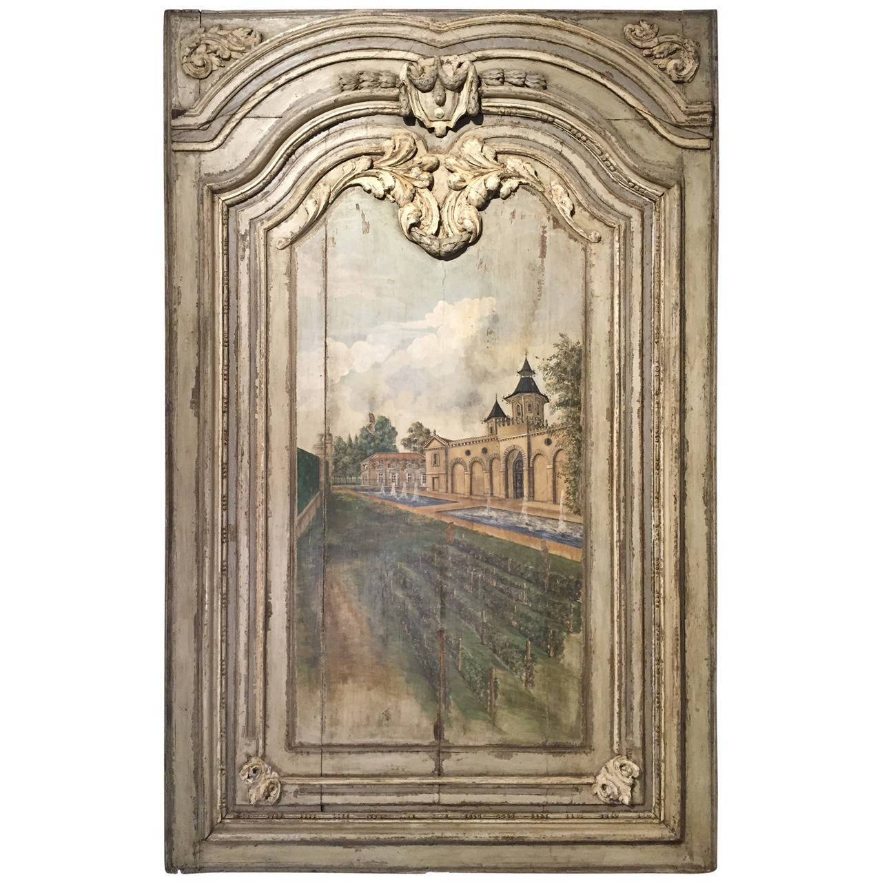 Large Painted 18th Century French Chateau Boiserie Panel at 1stDibs