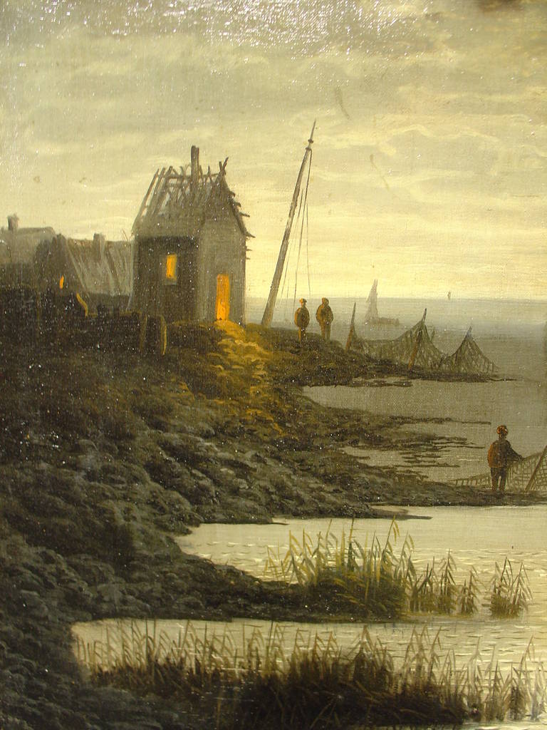 19th Century Harbor Scene Painting from France-Oil on Canvas For Sale ...