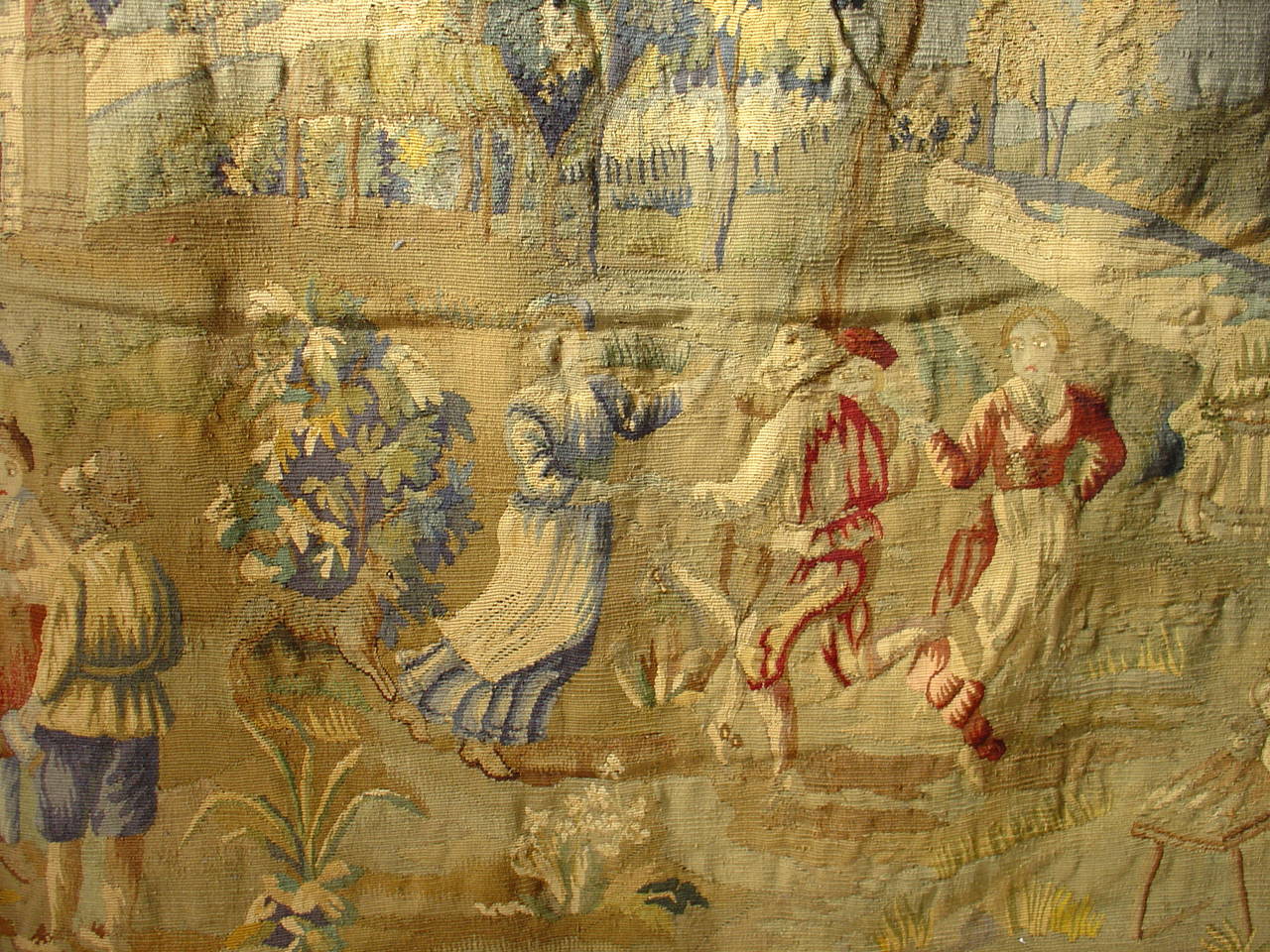 Antique Flemish Tapestry in the Taste of David Teniers, 19th Century at ...