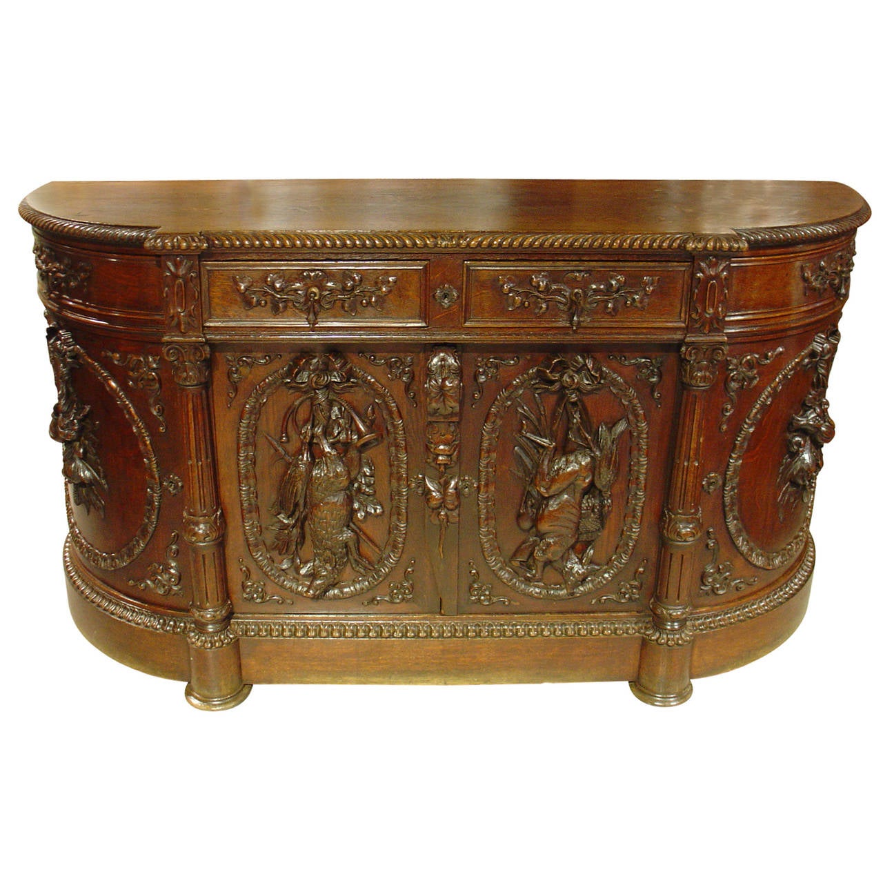 Antique Louis XVI Style Hunt Buffet from the 1800s at 1stDibs