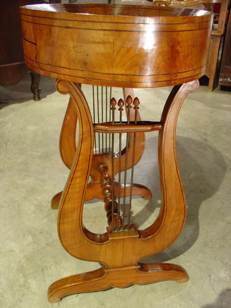 Antique Lyre Shaped Side Table from France, Late 1800's at 1stDibs ...