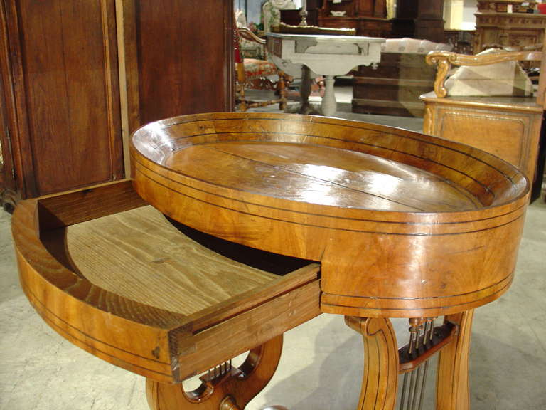 Antique Lyre Shaped Side Table from France, Late 1800's at 1stDibs ...