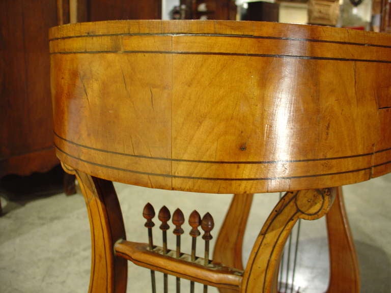 Antique Lyre Shaped Side Table from France, Late 1800's at 1stDibs ...