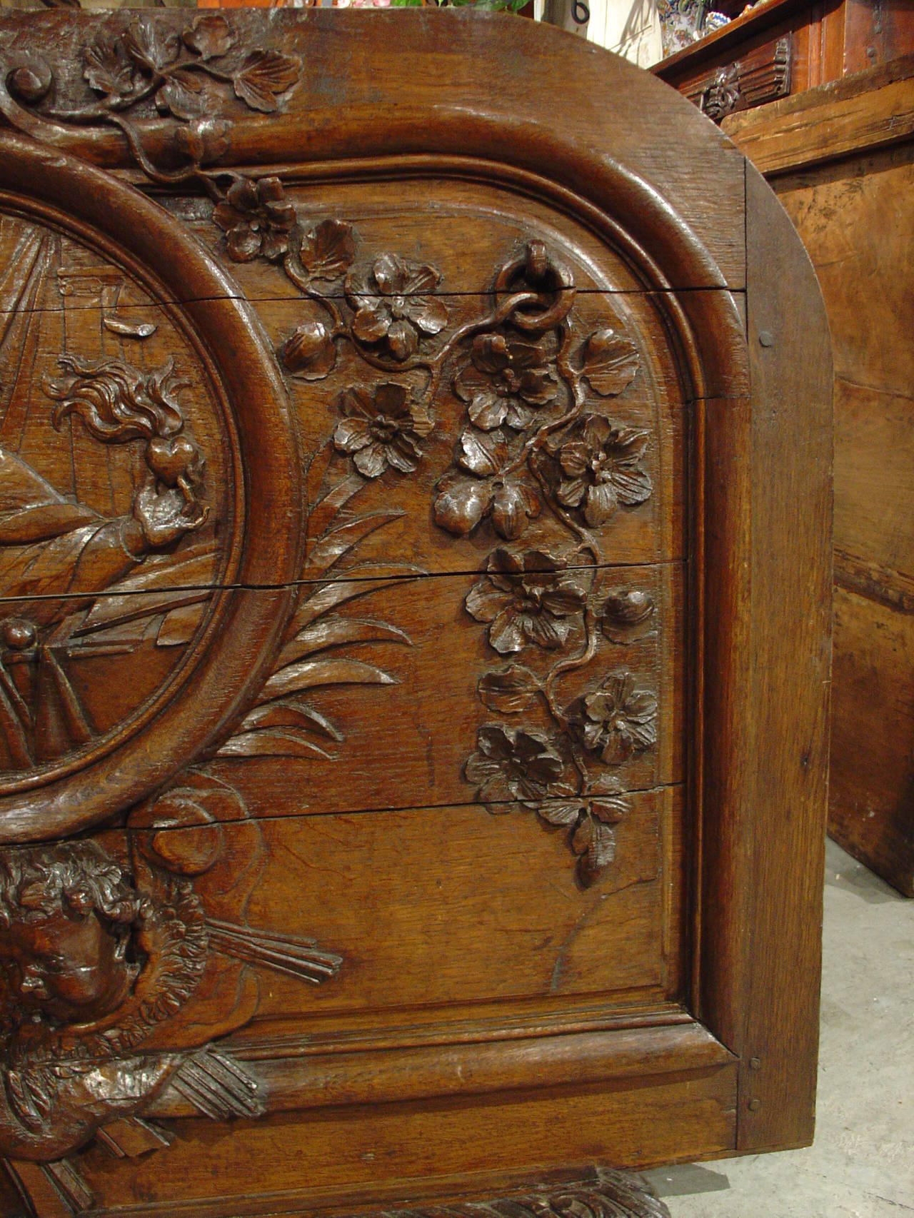 18th Century French Hand Carved Oak Relief Panel of St. Augustine For ...