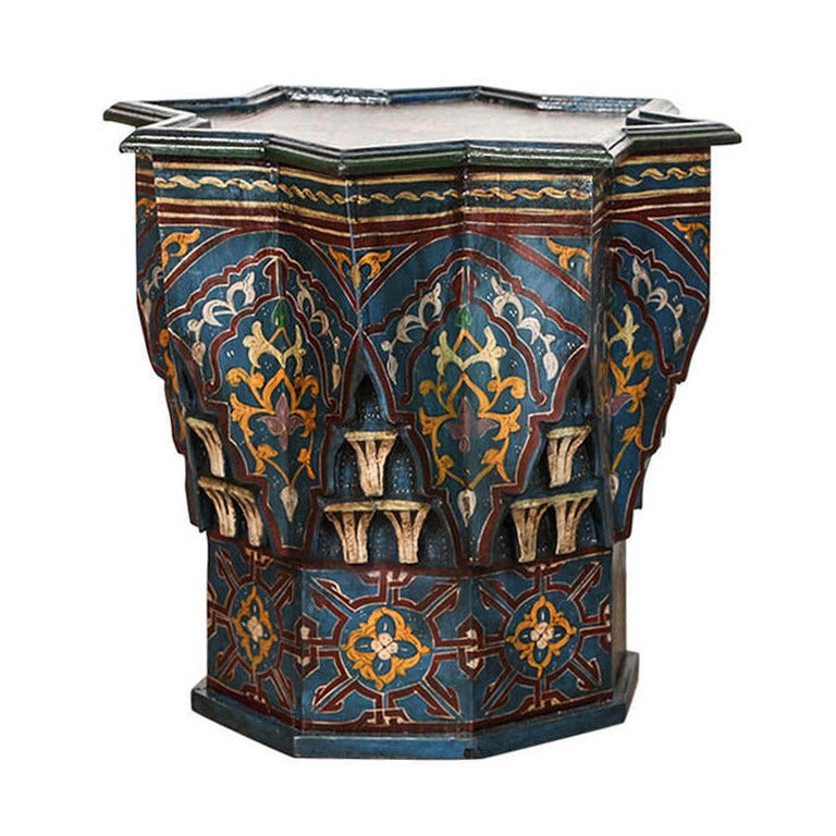 Moroccan Star Shape Blue Side Table at 1stDibs
